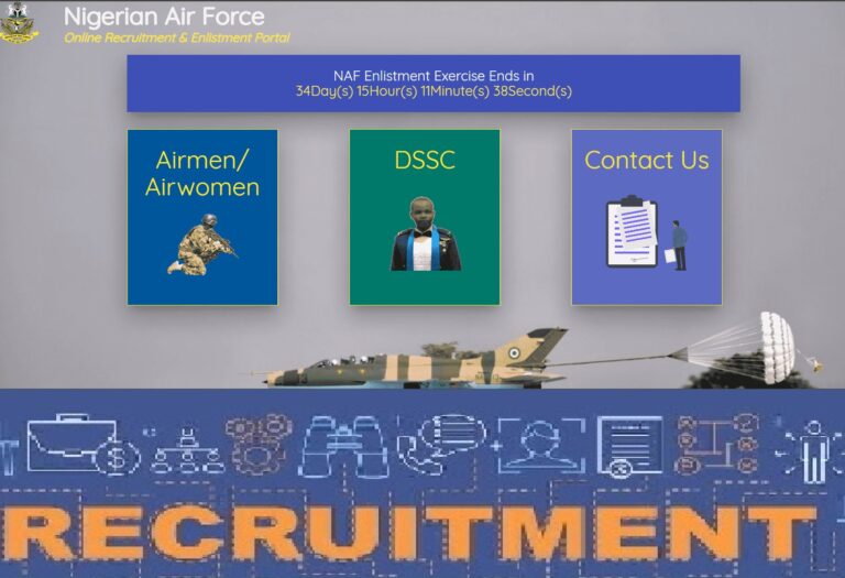 Nigerian Air Force Recruitment Portal 2023/2024